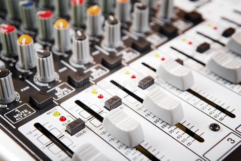 Sound Music Mixer Control Panel. Stock Image - Image of industry, macro ...