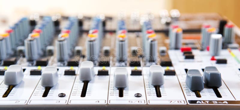 Sound Music Mixer Control Panel. Stock Image - Image of buttons, media ...