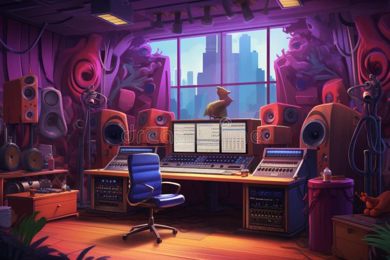 Sound Music Studio. Generate Ai Stock Photo - Image of bass, engineer ...