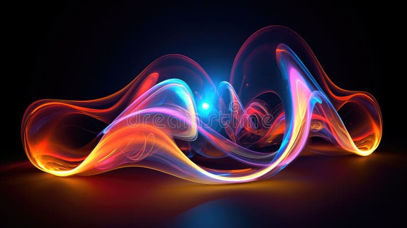 Sound Neon Wave Illustration , Neon Waves, Sound Vibrations, Neon Color ...