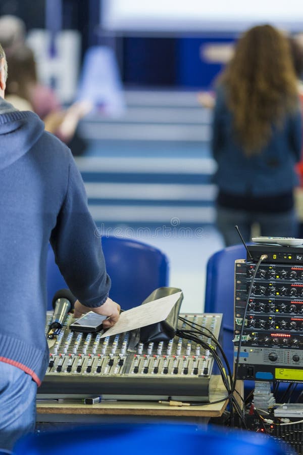 Mixing Sound Board Set Up for an Annual Event. Editorial Stock Photo ...