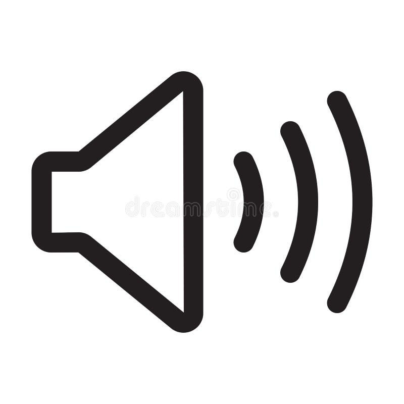 Sound Outline Icon Isolated on White Background Stock Vector ...