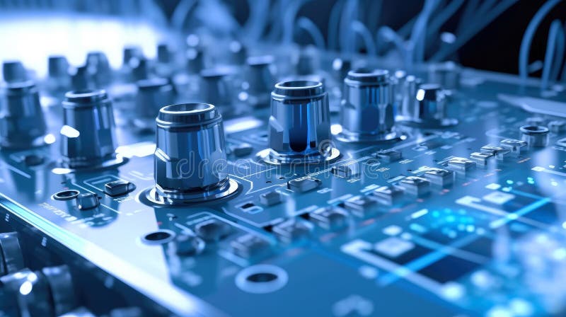 Sound Panel for Working in the Studio and on TV Projects. Close-up of ...