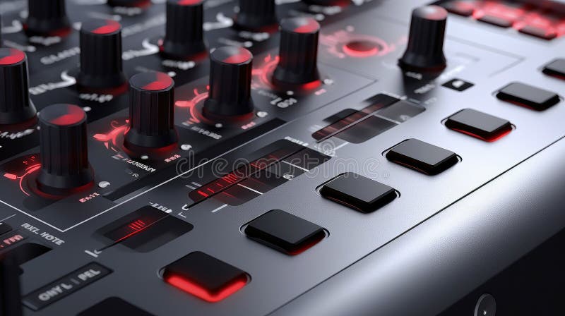 Sound Panel for Working in the Studio and on TV Projects. Close-up of ...