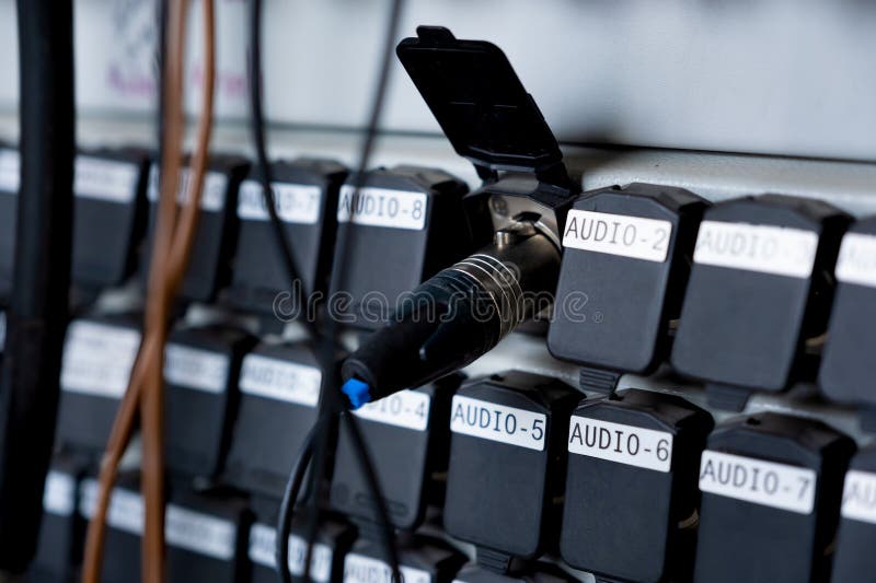 Sound Plugin Audio Cable on Studio System Boxes Stock Photo - Image of ...
