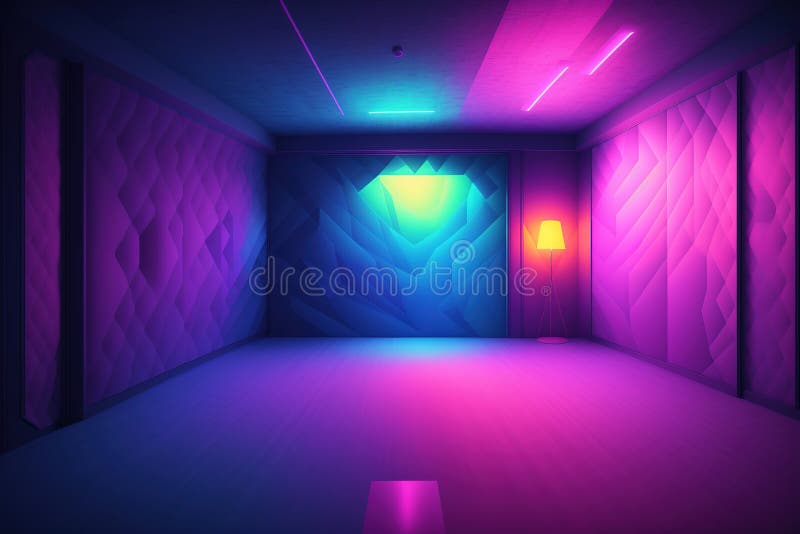 Sound Proof Environment Neon Ambience Stock Illustration - Illustration ...