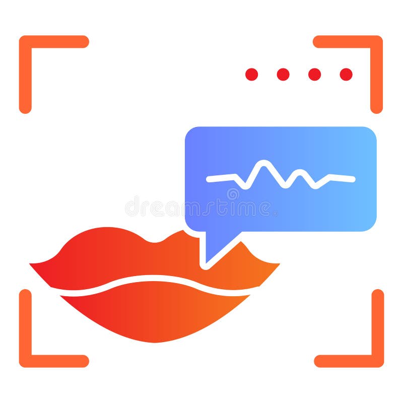 Sound Recognition and Lips Flat Icon. Voice Identification Color Icons ...