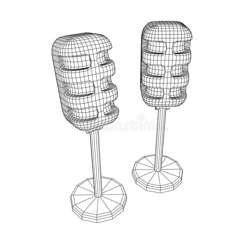 Sound Recording Equipment Vintage Microphone Stock Vector ...