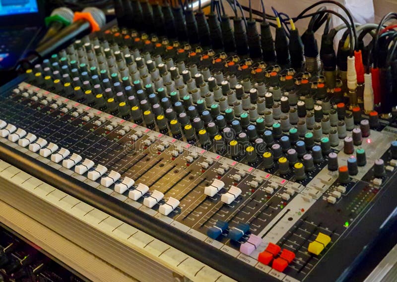 Sound Recording Music Mixer Control Panel Selective Focus. Stock Image ...