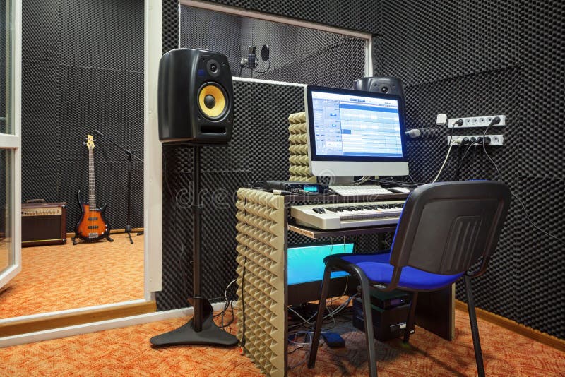 Sound Recording Studio Interior. Stock Photo - Image of guitar, bass ...