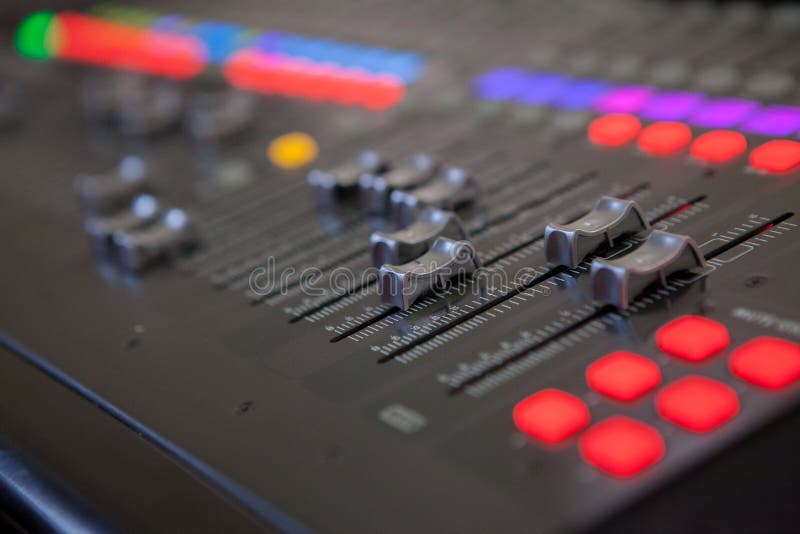 Sound Recording Studio Mixing Desk. Music Mixer Control Panel Stock ...