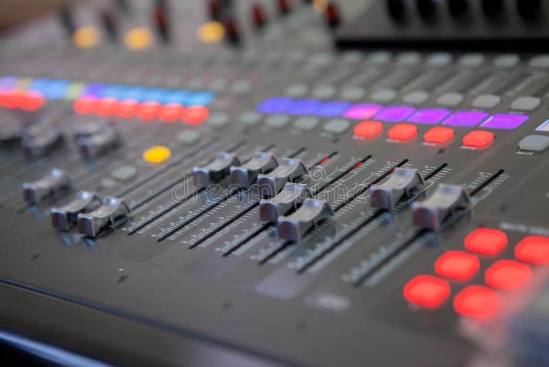 Sound Recording Studio Mixing Desk. Music Mixer Control Panel Stock ...