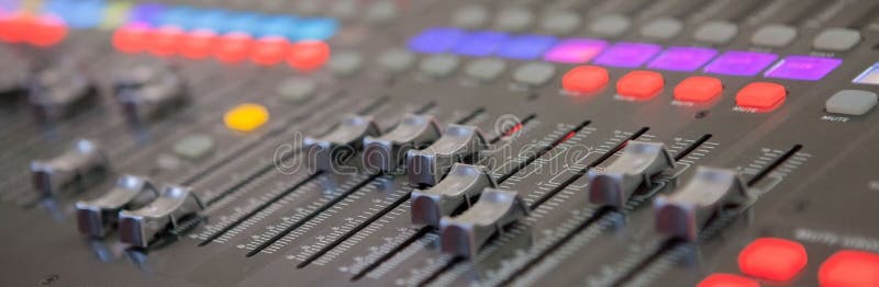 Sound Recording Studio Mixing Desk. Music Mixer Control Panel Stock ...