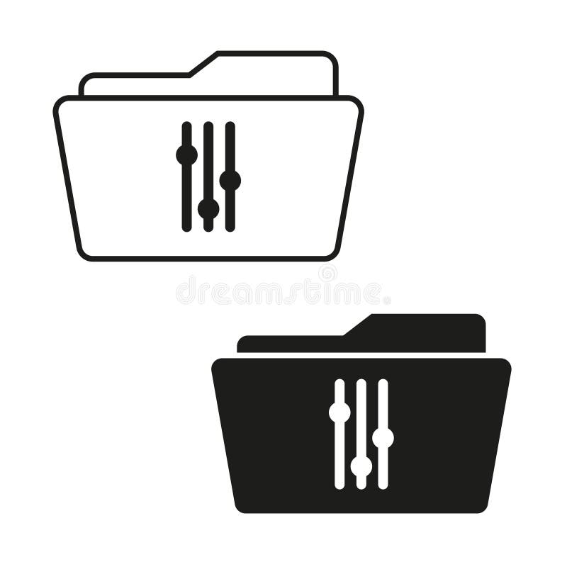 Sound Settings Folder Icons. Audio Control Files Vector Illustration ...