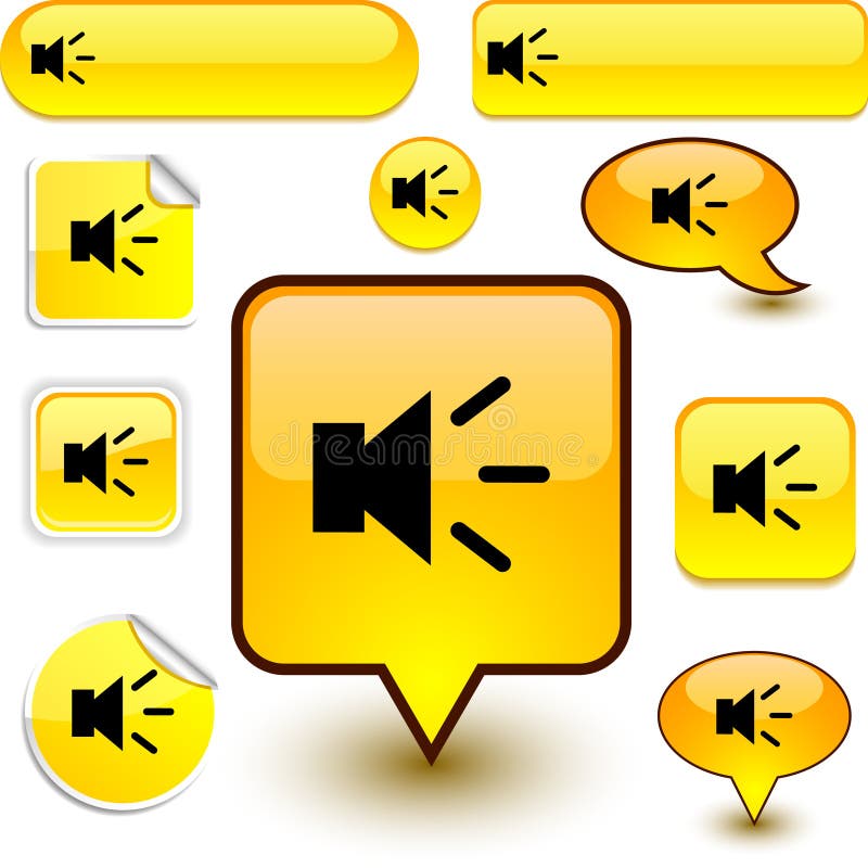 Sound button. [Vector] stock vector. Illustration of circle - 3529818