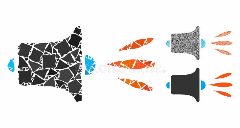 Sound Speaker Composition Icon of Rough Items Stock Vector ...