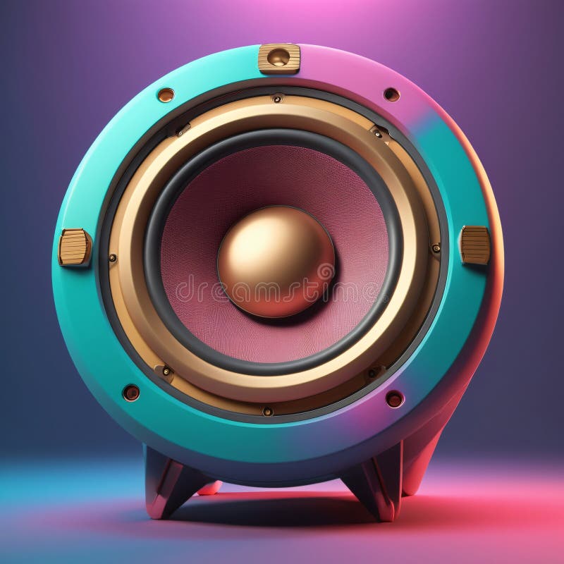 Sound Speaker 3d. Stereo Auto Audio System Loudspeaker Stock ...