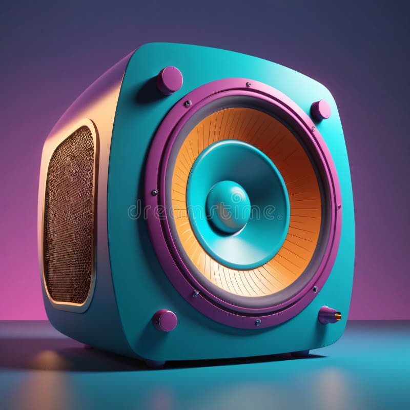 Sound Speaker 3d. Stereo Auto Audio System Loudspeaker Stock ...