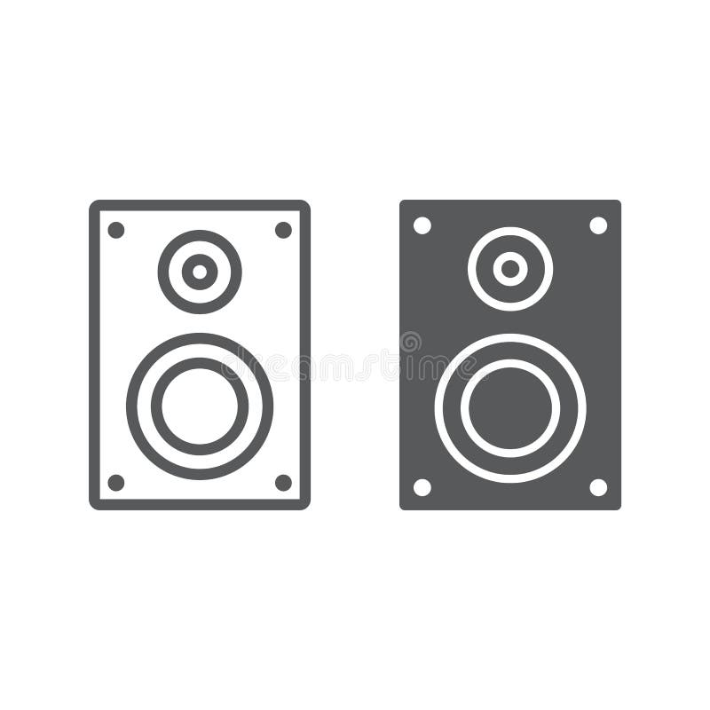 No Sound Line and Glyph Icon, Prohibited and Silence, No Noise Sign ...