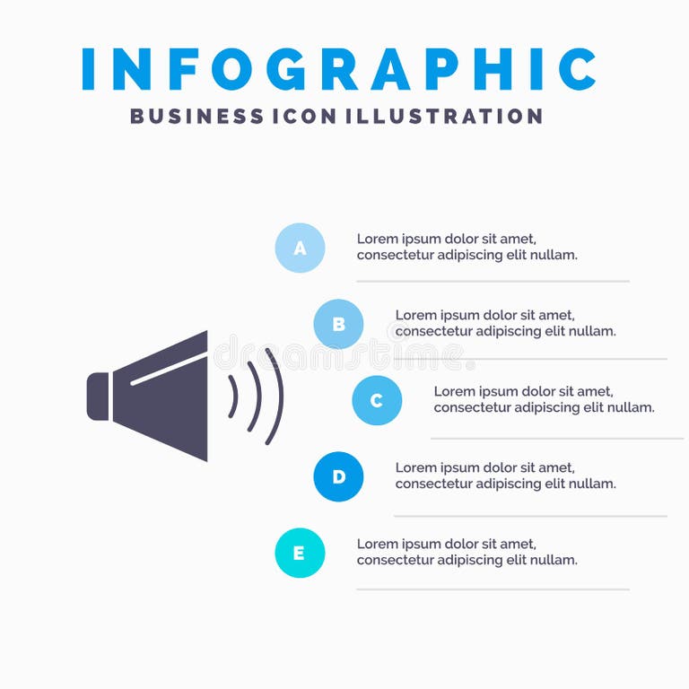 Sound, Speaker, Volume, on Solid Icon Infographics 5 Steps Presentation ...