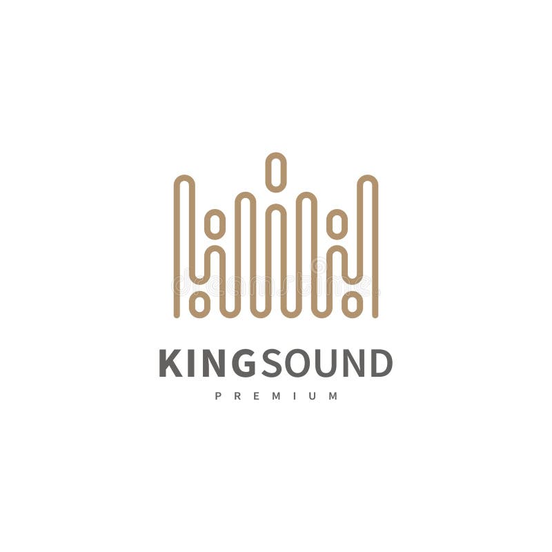 Sound Spectrum with Crown Shape Vector Logo Design Illustration Stock ...