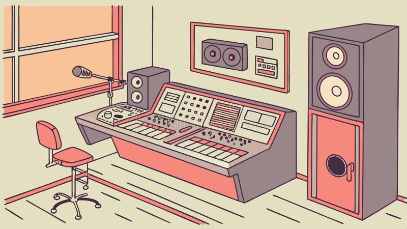 Sound Studio Control Room, Audio Production Workspace Vector Design ...
