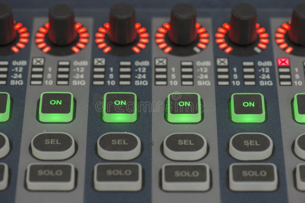 Sound System Control Panel. Stock Image - Image of mixing, desk: 60216287