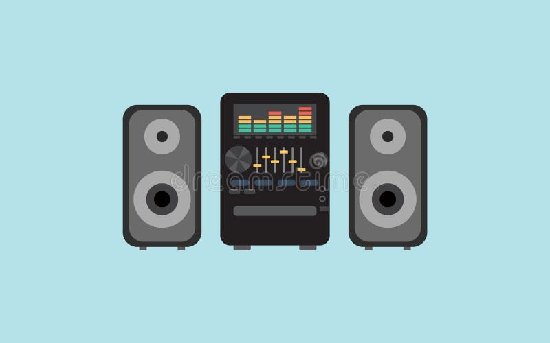 Sound System Flat Vector Design Music Stock Vector - Illustration of ...