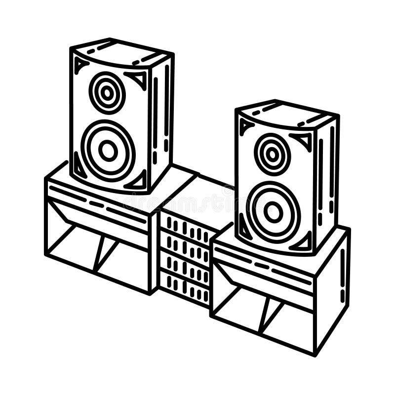 Sound System Icon. Doodle Hand Drawn or Outline Icon Style Stock Vector ...
