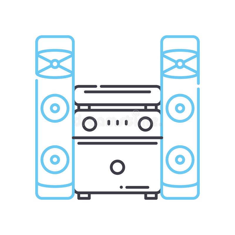 Sound System Line Icon, Outline Symbol, Vector Illustration, Concept ... Sound System Line Icon, Outline Symbol, Vector Illustration, Concept ...