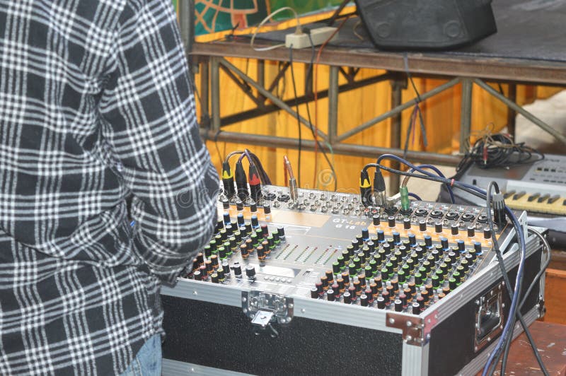 Sound system operator stock image. Image of guitar, vehicle - 249945601