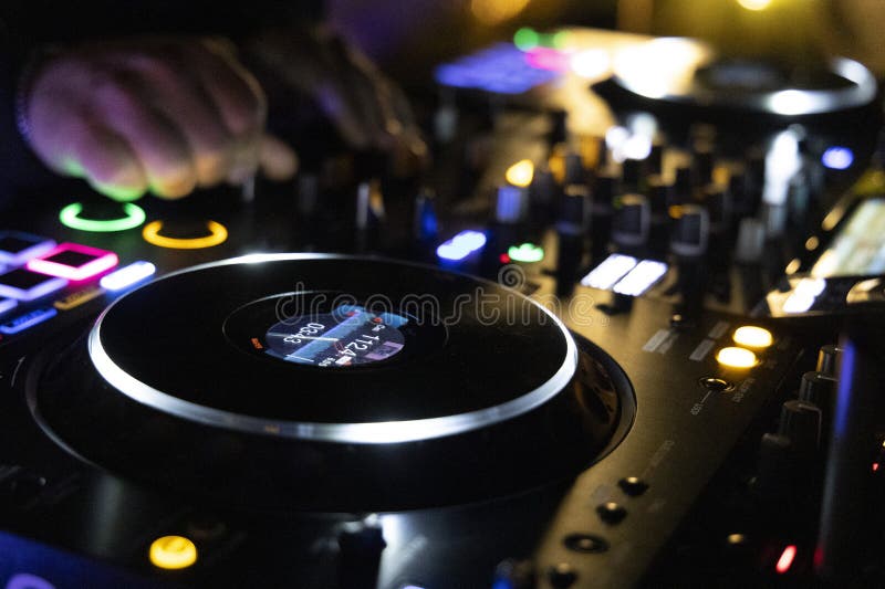 Sound System Used by the DJ during a Night Party Stock Image - Image of ...