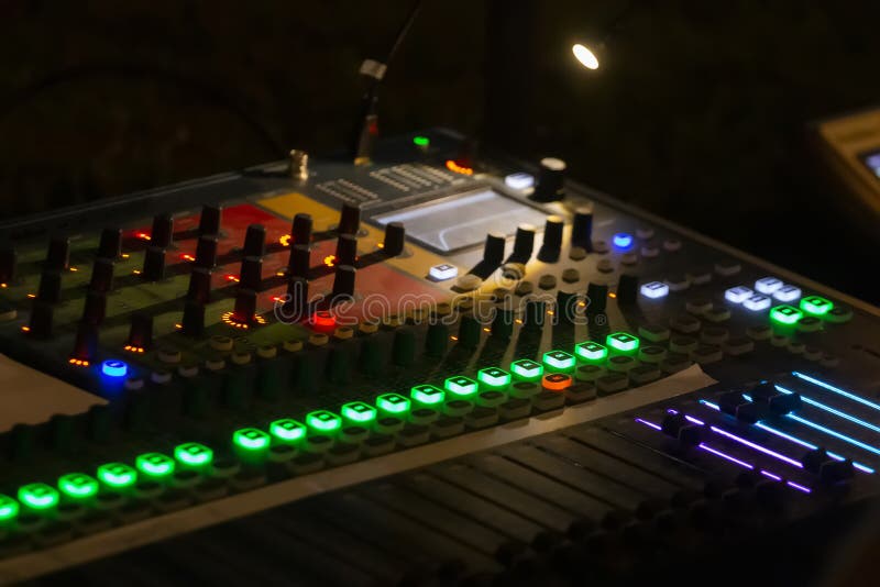 Sound tech board mixer stock photo. Image of production - 170435570