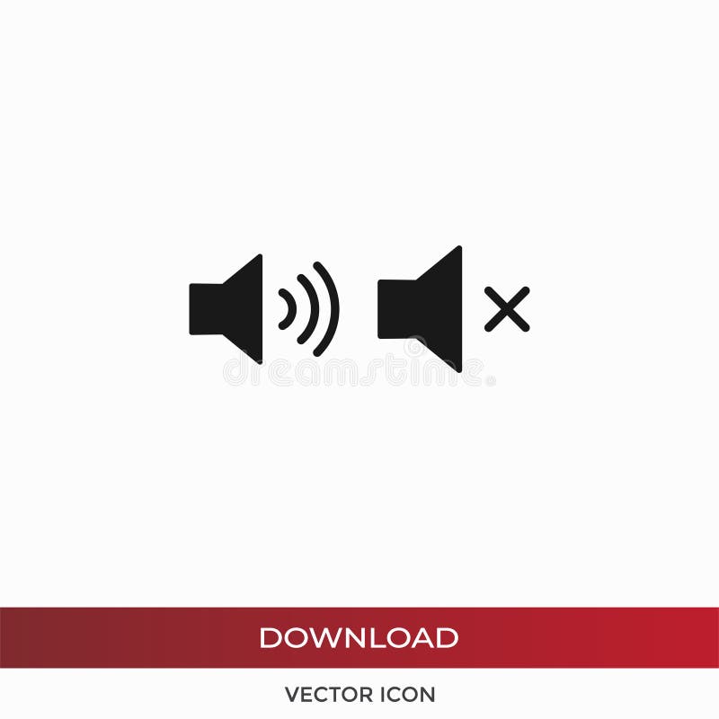 Sound Vector Icon, Volume and Mute Symbols in Modern Design Style for ...