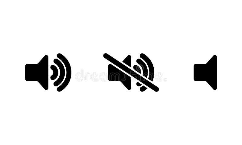 Sound Volume Icons. Sound Volume Up, Down or Mute Control Buttons Set ...