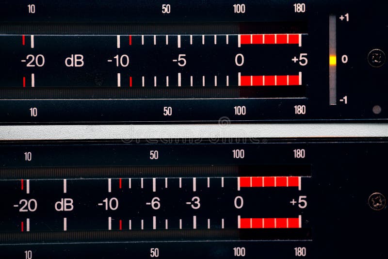 The Volume Indicator on Amplifier Panel Stock Image - Image of peak ...