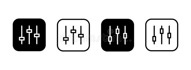 Sound Volume Level Vector Icon. Sound Control Panel Slide Symbol Stock ...