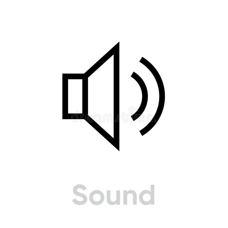 Sound and Volume Outline Icon. Editable Line Vector. Single Pictogram ...