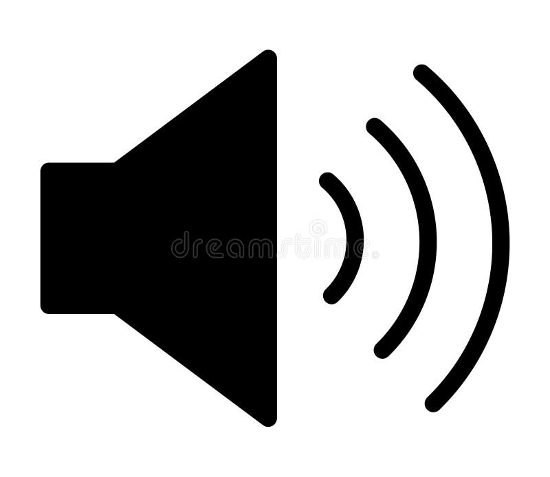 Sound on, Volume Speaker Icon. Audio Symbol Stock Vector - Illustration ...
