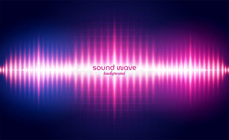 Sound Wave Background with Red Neon Light Colour Stock Illustration ...