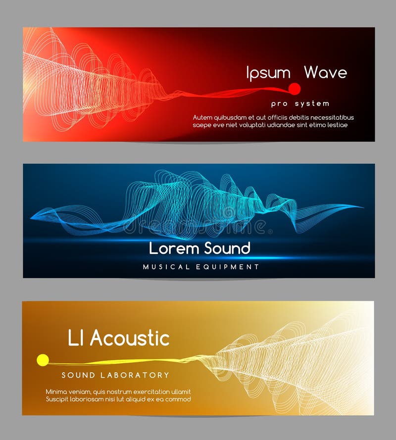 Signal Wave Set Vector Analog Signals And Digital Sound Waves Forms Stock Vector Illustration