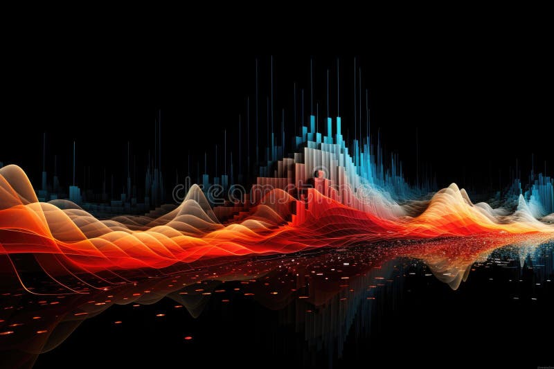 Sound Wave , Black Background. AI Generated Stock Illustration ...