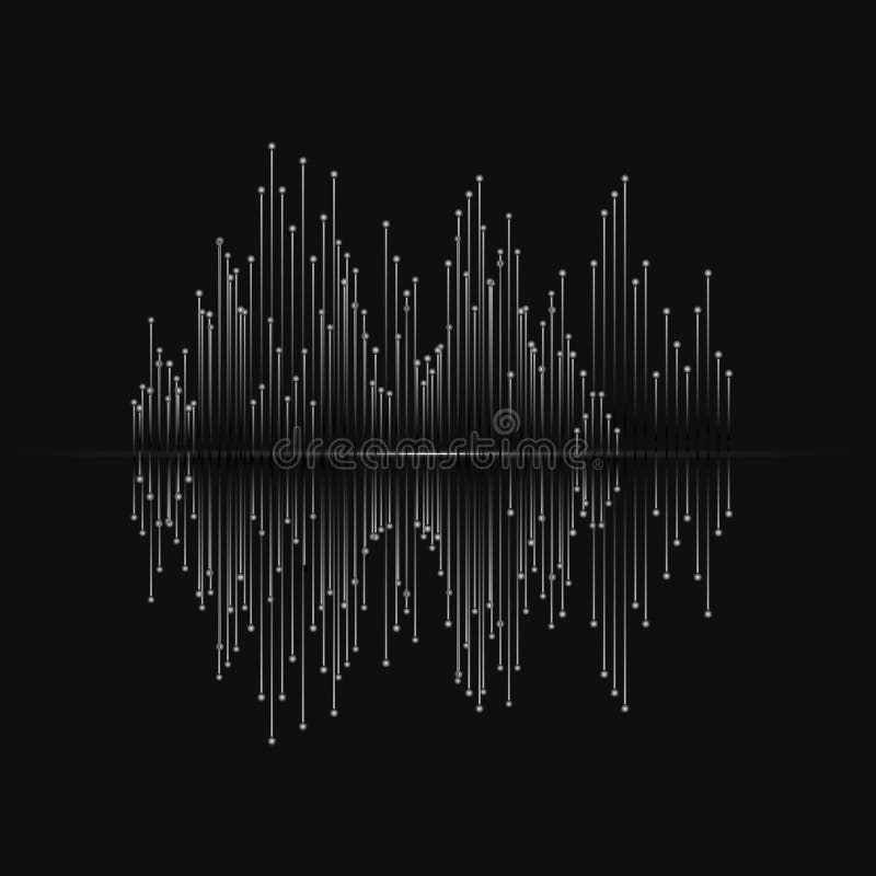 A Sound Wave on a Black Background, the Effect of the Waves. Stock ...