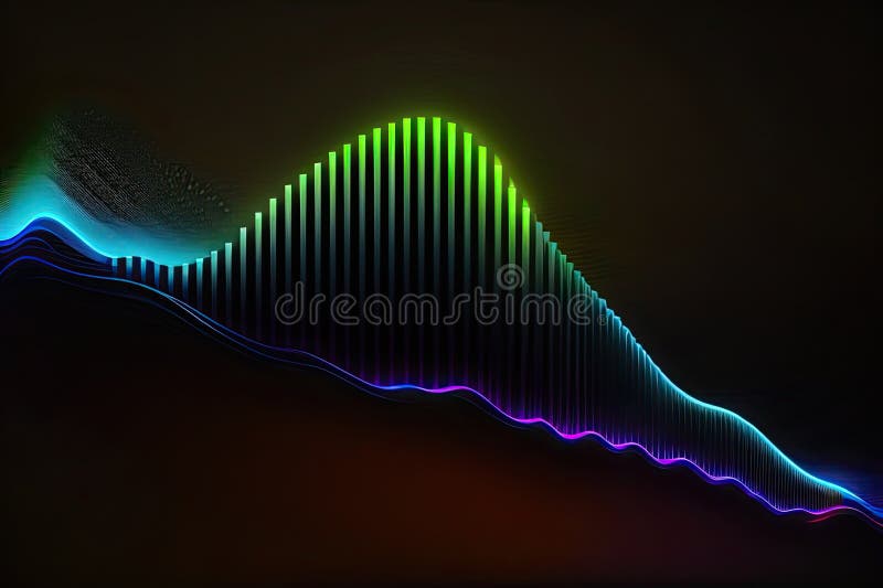 Sound Wave on Black Background in Neon Light Generative AI Stock ...