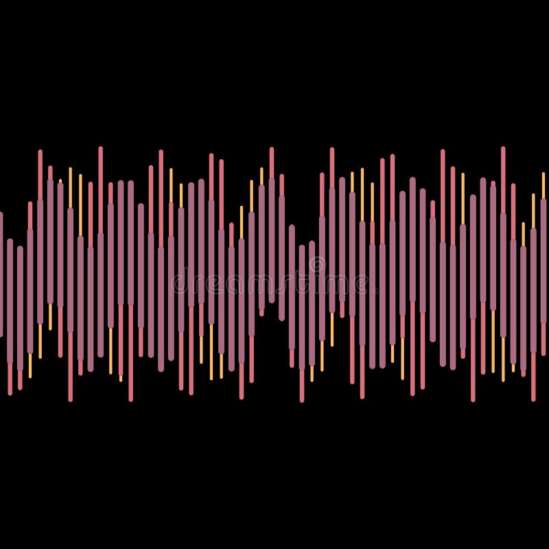 Sound Wave on a Black HUD Graphics Chart or Waveform of Multicolored ...