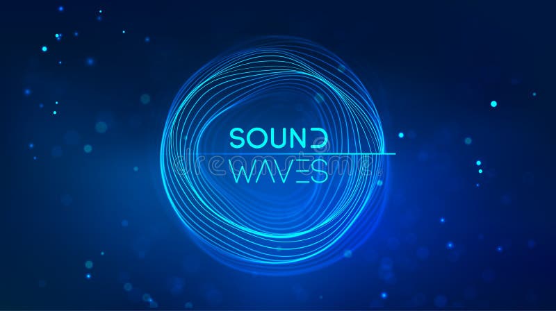 Sound Wave Circle Visualization on Blue Background. Stock Illustration ...