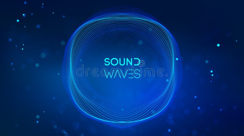 Sound Wave Circle Visualization on Blue Background. Stock Vector ...
