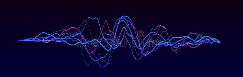 Sound Wave Element. Abstract Blue Digital Equalizer. Big Data ...