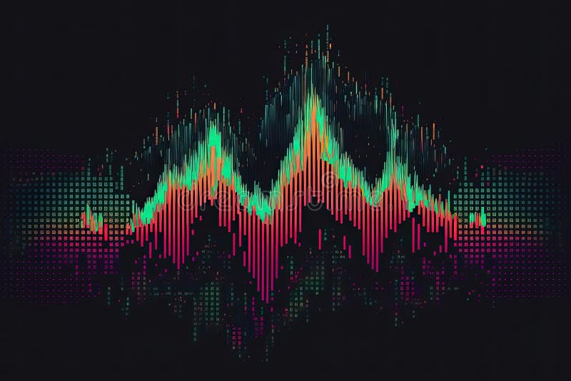Sound Wave Equalizer Design. Colorful Dynamic Sound Wave on Black ...