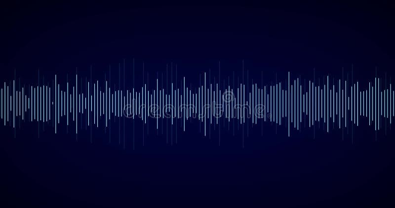 Sound Wave Equalizer with Glitch Effect. Audio Frequency Animation ...